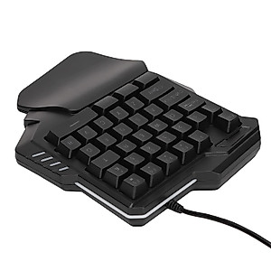 Hilitand One Handed Gaming Keyboard,35 Keys,LED Backlit,Ergonomic Mini Mechanical Gaming Keyboard,for Win 2000/XP/ME/7/8,for Vista,for Android,for Linux,for OS