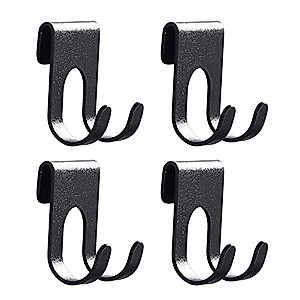 Razor Holder for Shower, 4pcs Razor Holder Shaver Hook Hanger Stand, Self Adhesive Razor Hanger Hooks, Bathroom Kitchen Organizer for Hanging Towel(Black)