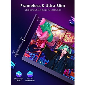 EVICIV 2K 144Hz Portable Monitor 100% DCI-P3 17.3" 2560 x 1440 Portable Gaming Monitor 1MS FreeSync HDR Laptop Screen w/VESA & Case, Frameless Ultra Slim Matte Screen Extender Monitor for Game Console