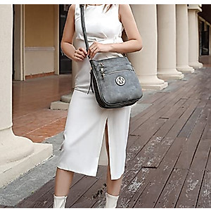 MKF Crossbody Bag for Women – PU Leather Expandable Messenger Purse – Designer Pocketbook Handbag Shoulder Strap