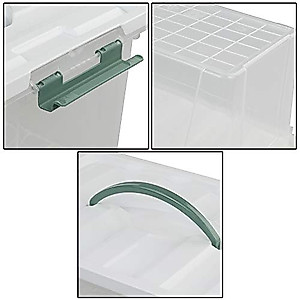 Jekiyo Clear Latching Box, Plastic Storage Bin, 2 Packs(6 Quart&14 Quart)