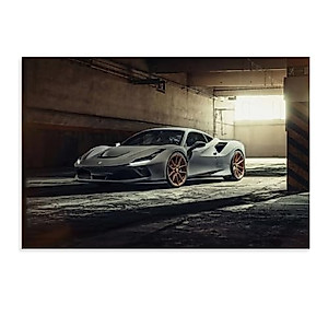 Car Poster Ferrari F40 Supercar Posters Racing Car Canvas Wall Art For Boy's Bedroom SuperCar Wall Decor Unframe-style 18x12inch(45x30cm)