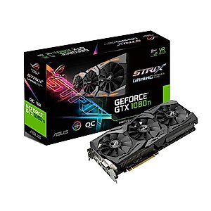 ASUS ROG-STRIX-GTX1080TI-O11G-GAMING GeForce 11GB OC Edition VR Ready 5K HD Gaming HDMI DisplayPort DVI Overclocked PC GDDR5X Graphics Card
