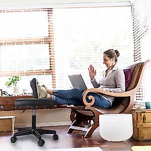 Footrest Stool on Wheels 15-20'' Height Adjustable Multi-Use Stool Gaming Foot Stool Under Desk 360°Swivel Ergonomic Foot Stool W/Lockable Wheels Work Stool for Home Offiece