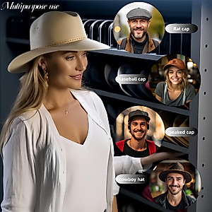 Covilim Baseball hat storage organizer: 2-pack acrylic hat stand for baseball caps, Golf Cap, Trucker Hat - No Install needed (White)