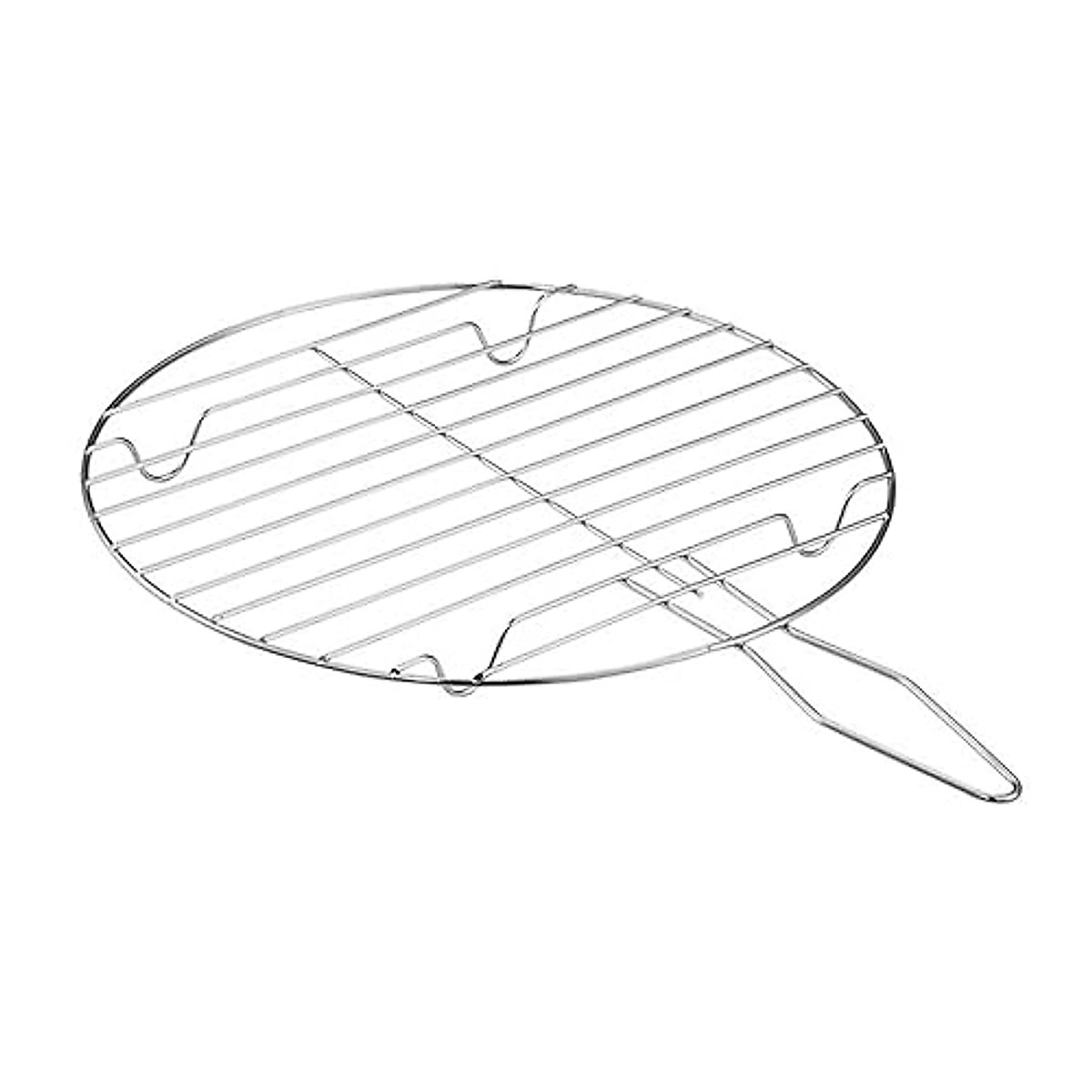 TAMYID Charcoal Grills, Fish Grilling Basket Circular Barbecue Net Metal Handle Barbecue Grill Mesh Rack Portable Barbecue Outdoor Tool Accessories