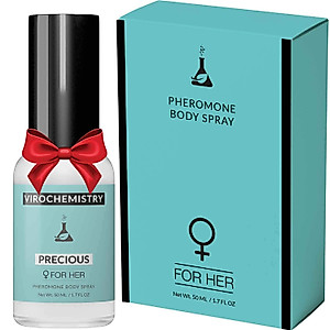 VIROCHEMISTRY Pheromones For Women (PRECIOUS) Body Spray - Elegant, Ultra Strength Organic Human Pheromones Fragrance Body Spray 50mL - [Human Grade Pheromones to Attract Men]