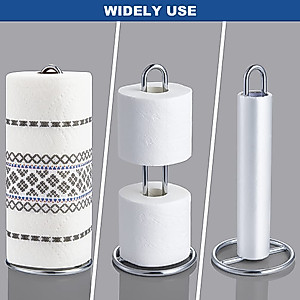 Vinobbi Paper Towel Rack Holder Simply Stand Use on Countertop, Kitchen and Bathroom, Chrome