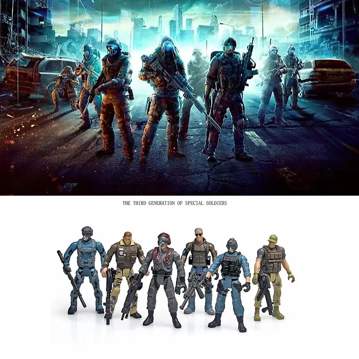 LIVELYOU Army Men VS Zombie Action Figure Toys Realistic Battle Scene Zombie Toys Playset Collections Christmas Halloween Toys Gifts Decoration for Boys Adults Kids (12PCS)