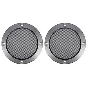 X AUTOHAUX 2pcs 3" Titanium Tone Audio Speaker Cover Mesh Subwoofer Grill Horn Glossy Guard Protector