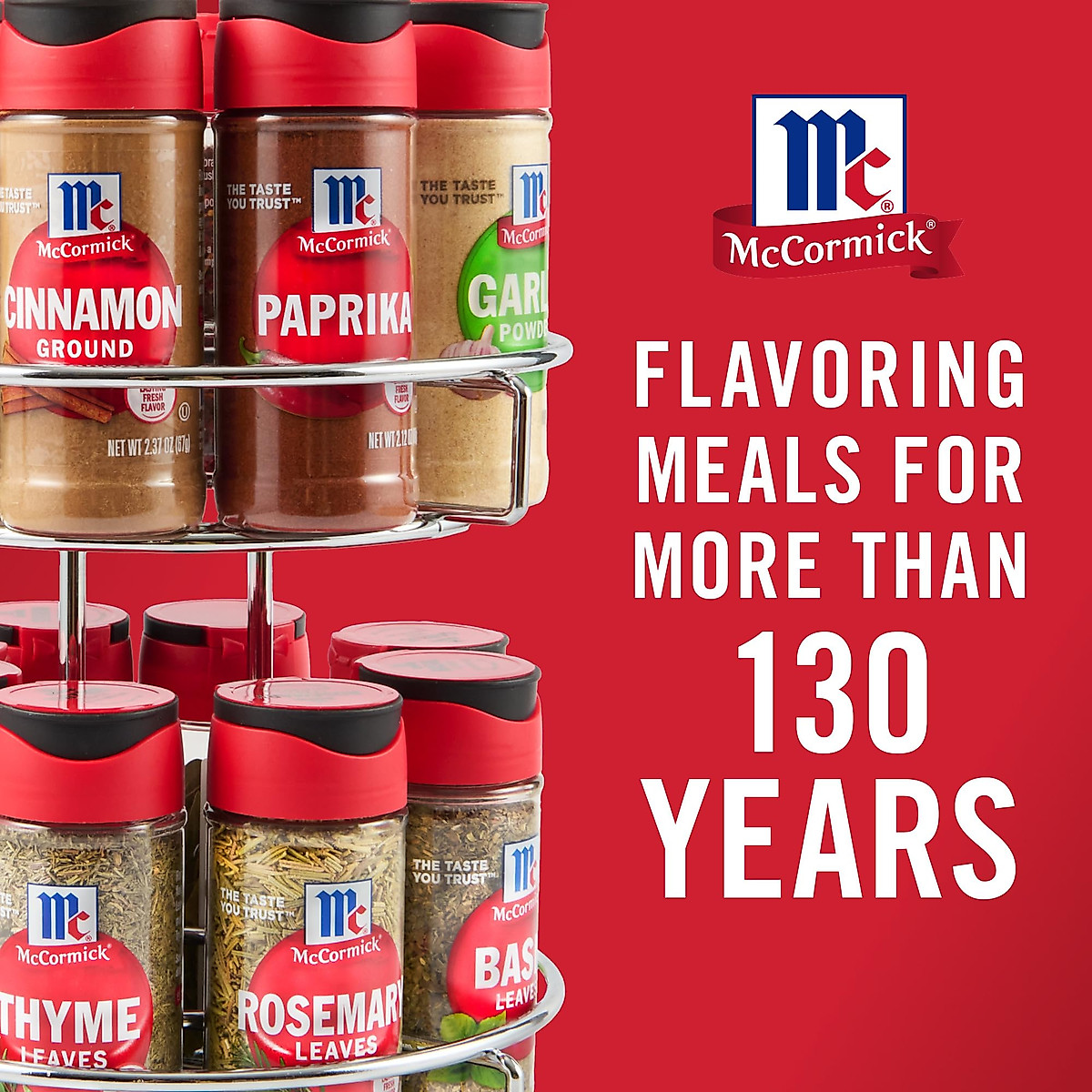 McCormick Two Tier Chrome 16 Piece Spice Rack Organizer with Spices Included, 26.09 oz