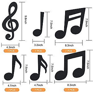 42 Pcs Music Notes Cutouts Musical Party Decorations Music Notes Silhouette for Music Theme Birthday Party Supplies Baby Shower School Bulletin Board Craft Home Wall Decor