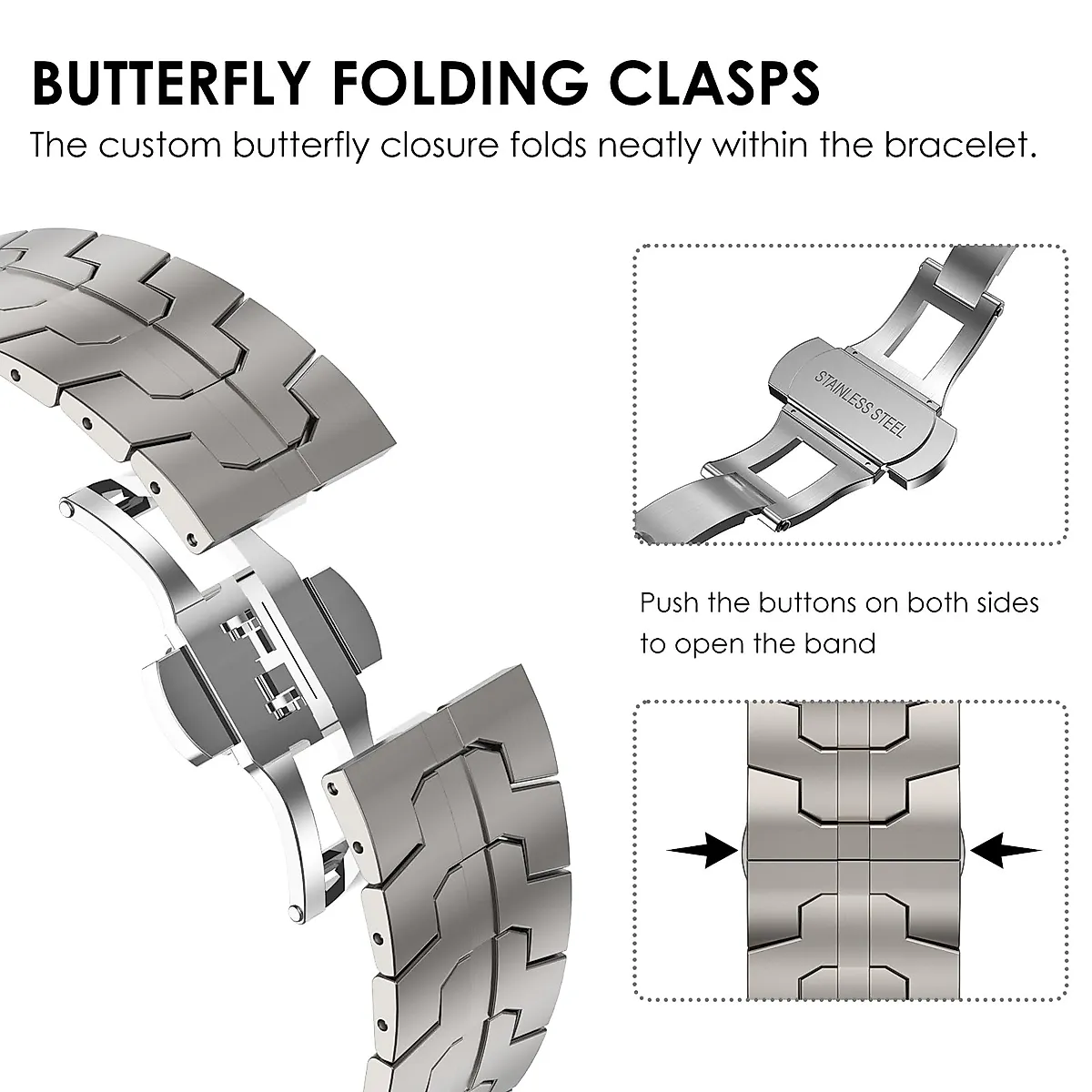 CHANCHY Titanium Band for Apple Watch Ultra 2 Band 49mm, Durable Lightweight Titanium Metal Strap for Apple Watch Series 10 9 8 7 SE2 SE 6 5 4 Ultra Ultra 2 Men (Titanium Edition, 49mm 46mm 45mm 44mm)