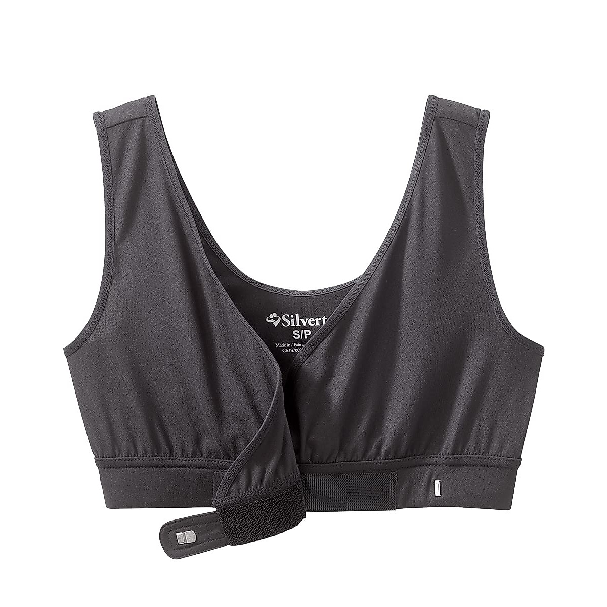 Silverts Women’s Easy Closure Bra - Underwire Free Front Closure Bras for Seniors, Arthritis, Disabled, Surgery Recovery - Adaptive Clothing for Women, Bras for Elderly Women - Black SMA