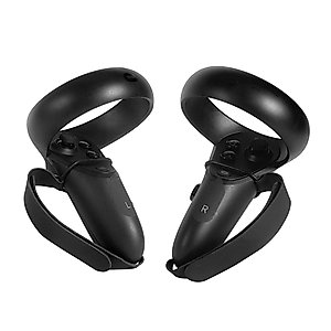 HIJIAO Hand Grip Straps Accessories for Oculus Quest, Oculus Quest 2, Rift S VR Gaming Headset Controller(black (1 Pair))