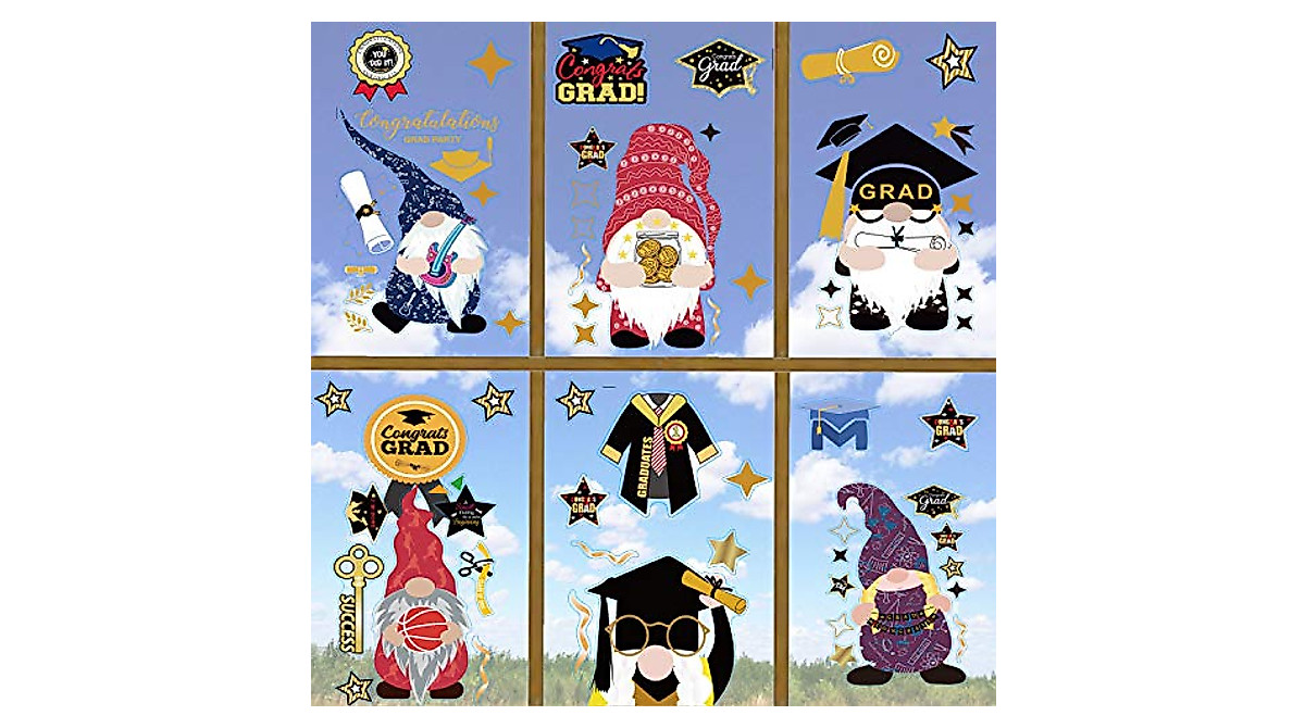 Vibrant Graduation Window Clings - Perfect for Celebrations