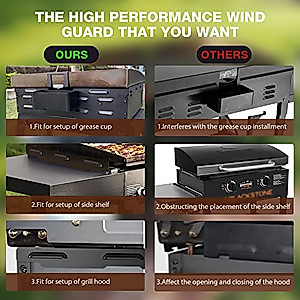 Upgraded Wind Guard for Blackstone Griddle 36",Blackstone Accessories Magnetic Stainless Steel,Grill Accessories Wind Screens Saving Propane,Protect Flame Hold Heat,Compatible with Rear Grease Cup