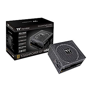 Thermaltake Toughpower GF1 650W 80+ Gold SLI/ CrossFire Ready Ultra Quiet 140mm Hydraulic Bearing Smart Zero Fan Full Modular Power Supply 10 Year Warranty PS-TPD-0650FNFAGU-1