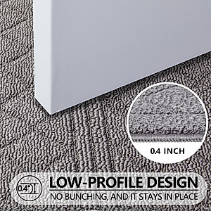 REFETONE Indoor Door Mat, 24x36, Non-Slip Absorbent Resist Dirt Door Rug, Machine Washable Low-Profile Inside Floor Mat Doormats for Entryway, Grey