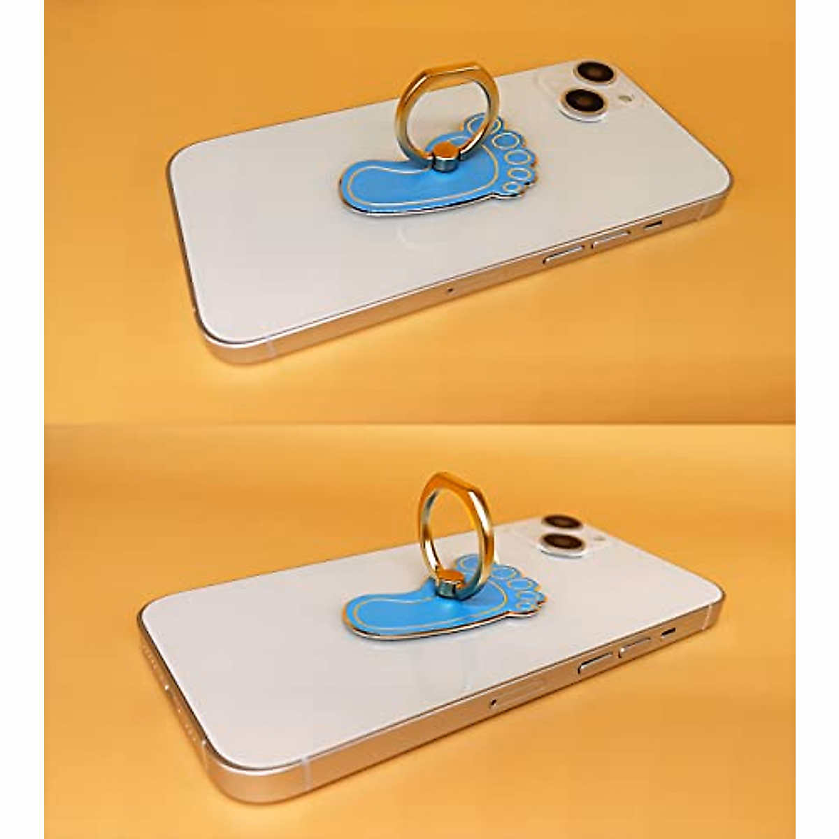 Cacylife Kawaii Metal Cell Phone Ring Holder Set,4 Pack Cute Finger Kickstand Grips ,Compatible with iPhone,Samsung Galaxy,iPad,Tablet and Other Phones or Case(Pink+White+Green+Blue)