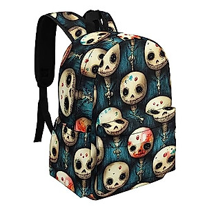 RIMENCH Lightweight Casual Laptop Backpack For Men And Women Halloween Cute Gothic Horror Voodoo Dolls Daily Use Backpack For College