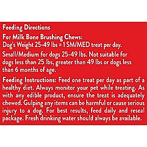 Milk-Bone Fresh Breath Brushing Chews, 25 Small/Medium Daily Dental Dog Treats
