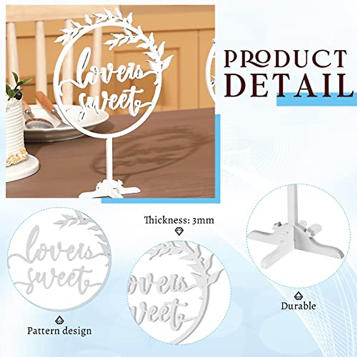 3 Pcs Wedding Wooden Table Decoration Sign Love Is Sweet Sign Guestbook Sign White Cards and Gifts Sign Wedding Centerpieces for Rustic Wedding Reception Married Party Table Decoration
