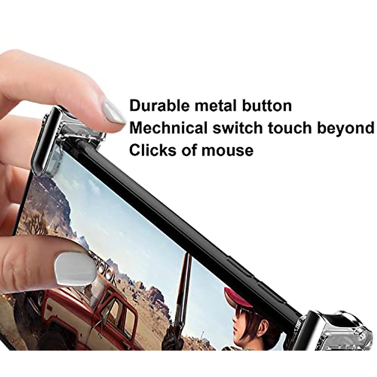 SJLCYZS Mobile Phone Game Triggers, Mobile Game Controller, Sensitive Shoot and Aim Trigger L1R1 for PUBG Mobile/Fortnite Mobile/Call of Duty Mobile, Compatible with Android iOS Phones