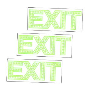 DOITOOL 3pcs Exit Sign Emblems Stickers Outdoor Signs Hotel Restaurant Exit Decal Warning Sticker Exit Sticker Indicator Floor Sticker Glowing Sticker Office Protector Luminous