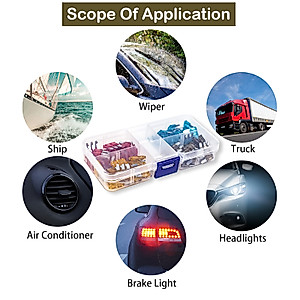 SINBRLAI AMP Micro 3 Fuse, 3 Prong Micro Blade Fuse, Applicable to The Maintenance, Replacement of Car, Automobile Trucks, Ships, Automotive Lighting (60PCS)