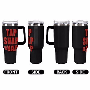 Tap Snap Or Nap Brazilian Jiu Jitsu 40OZ Tumbler Stainless Steel Travel Mug Water Bottle Car Cup Tea Cups with Lid Black-style