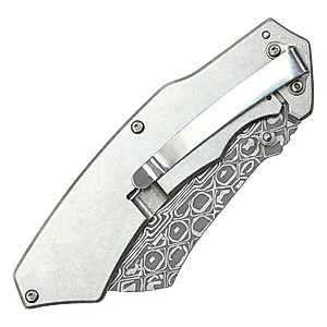 Wartech Buckshot Thumb Open Stainless Steel Handle with Inlay Classic Razor Pocket Knife (Black) … (DS)