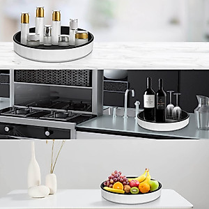 2 Pack 11.8 Inch Lazy Susan Organizer, Lazy Susan Turntable for Cabinet, Refrigerator, Table, Kitchen, Suitable for Storage of Spices and Condiments