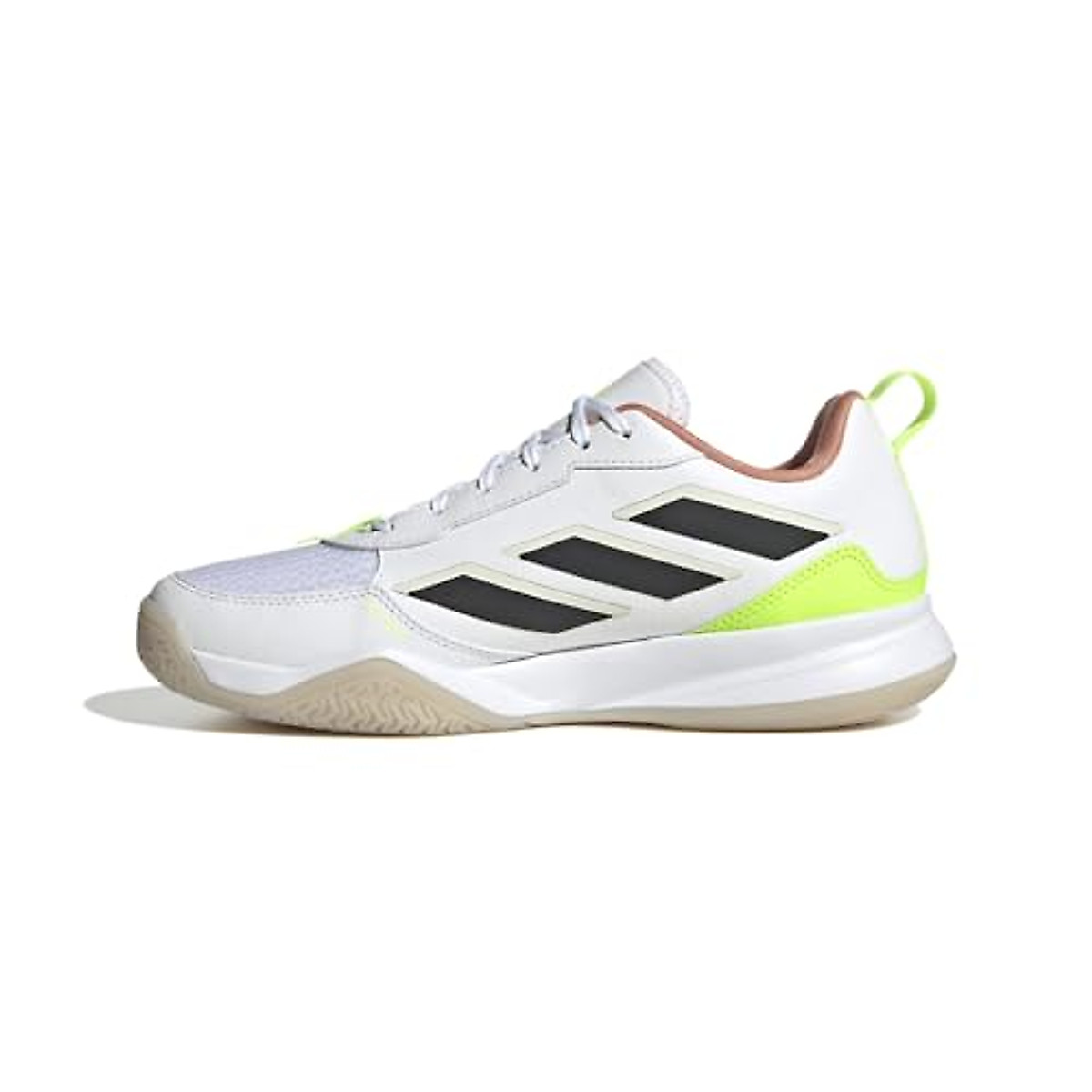 adidas Women's AvaFlash Sneaker, White/Core Black/Lucid Lemon, 7.5