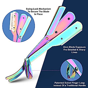 Straight Razors for Men - Professional Barber Razor for Close Shave with Premium Quality Edge, Blades Pack & Maintenance kit included with Pouch