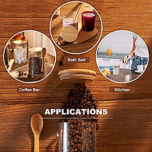 FyndraX Coffee Salts Sugar Container Jars, 15 Oz Glass Canister with Lids, Spoon and Labels for Tea, Nuts, Bath Salt, Spice, Overnight Oats and More Storage Canning, Pack of 3
