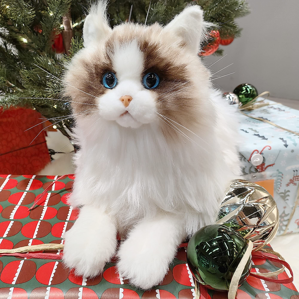 Chongker Weighted Stuffed Animals,Handmade Realistic Cat Plush Toy 3.3LBS,Lifelike Real Cat Size Companion Pet, Ragdoll Cat