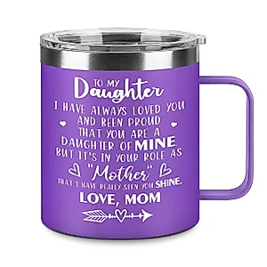 Hexagram Christmas Gifts for Daughter 14oz Mug, Daughter Gift from Mom, Gifts for Daughters from Mothers, Daughter Gifts, First Christmas Gifts for Daughter, To My Daughter, 18/8 Stainless Steel