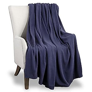 Martex Fleece Blanket King Size - Fleece Bed Blanket - All Season Warm Lightweight Super Soft Anti Static Throw Blanket - Navy Blanket - Hotel Quality- Blanket For Couch (108x90 Inches, Navy)