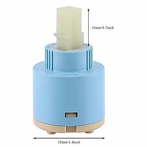 Tbest Ceramic Cartridge for Fapully Faucet,Ceramic Cartridge,35Mm Ceramic Cartridge Faucet 35Mm Ceramic Cartridge Water Mixer Tap Inner Control Faucet Valve Abs Blue Practical(35mm Diameter)