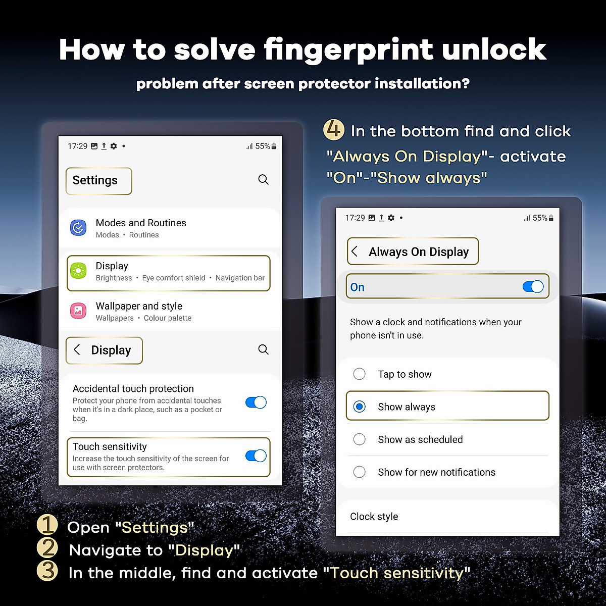 AACL [4-Pack for Samsung Galaxy S24 Plus Screen Protector Film [Not Glass] Bubble free Galaxy S24 Plus 5G Hybrid Film [Fingerprint Compatible][7H Hybrid]