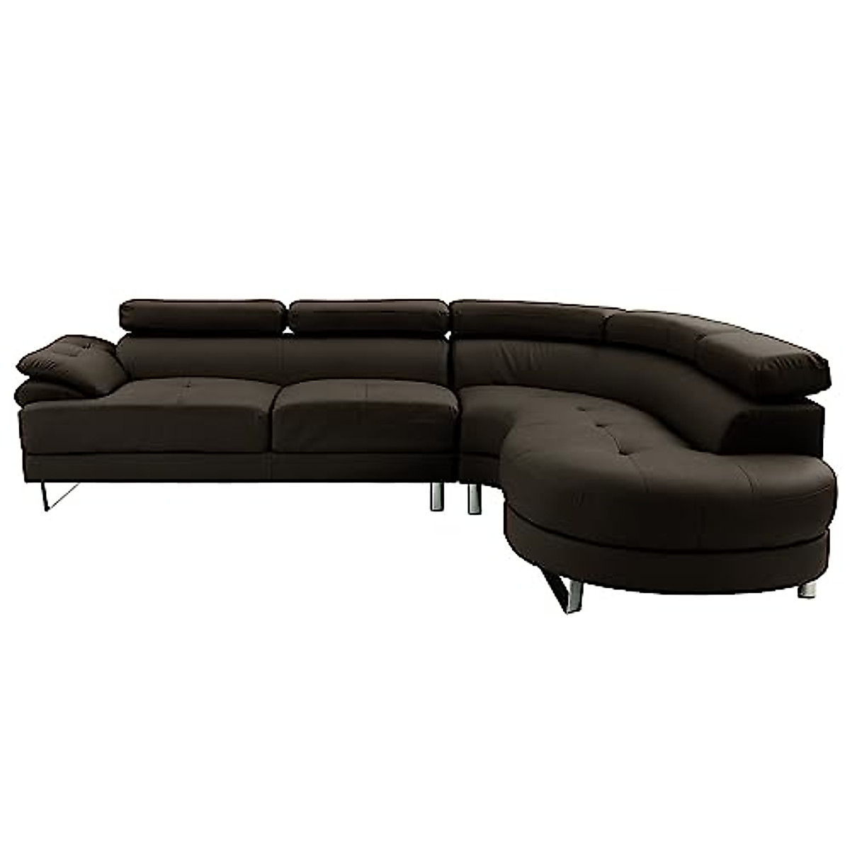 Poundex F6984 Bobkona Isidro Faux Leather sectional
