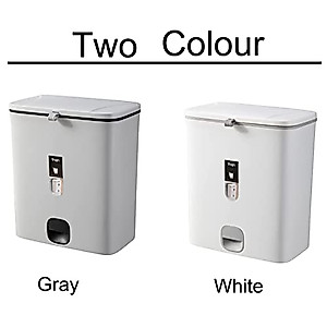 Sooyee Trash Can Kitchen with Inner Barrel for Counter Top or Under Sink,10 Liter Compactor Compost Bin with Lid For Bathroom/Bedroom/Office,Gray