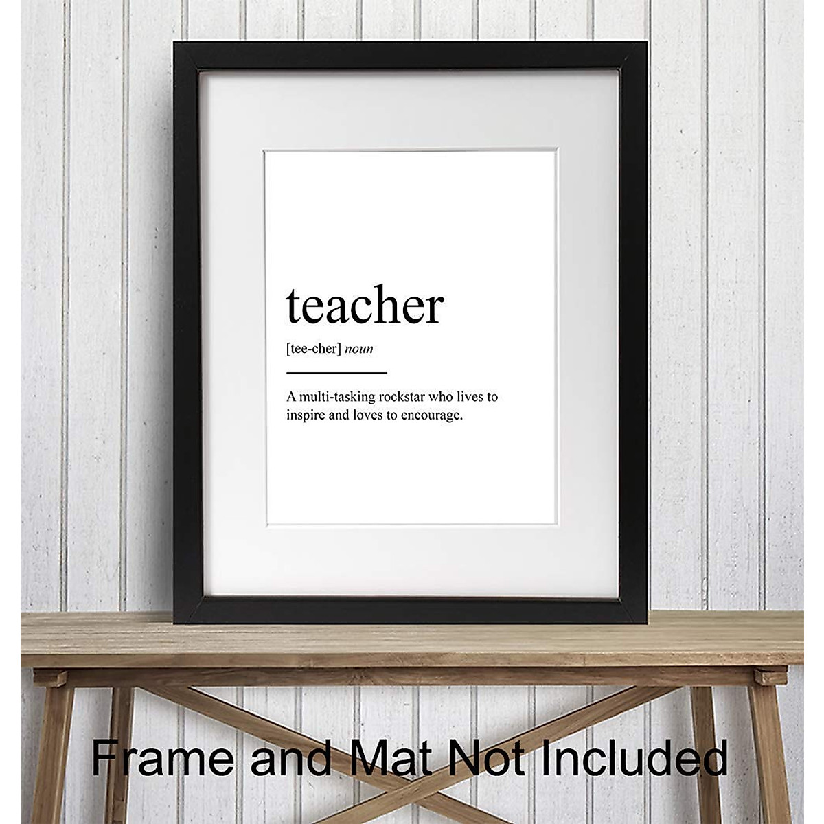 Teacher Definition Wall Art, Home Decor - Typography Poster, Print - Unique Room Decorations for Classroom, School - Gift for Teachers Appreciation - 8x10 Photo Unframed