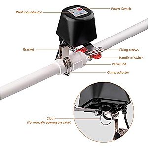 Smart WiFi Water Gas Valve Wifi Control Water/Gas Shut Off APP Remote Voice Control Timing Controler Automatic Valve Timer Wifi Sprinkler Controller, Compatible with Alexa Google Assistant (EU)