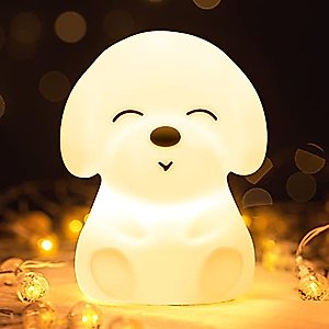 Mubarek Night Light for Kids, 16 Colors Dog Night Lights for Kids Room,Auto Timer Silicone Baby Night Light Lamp,Rechargeable Kids Night Light for Bedroom,Cute Lamp Night Light Kids Gifts Kawaii Decor