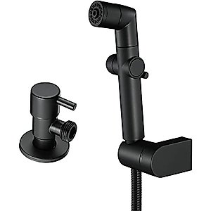 MINJING Bidet Sprayer for Toilet, Stainless Steel Handheld Bidet Toilet Sprayer Set with Hose, Easy Install, Perfect for Personal Hygiene,Black