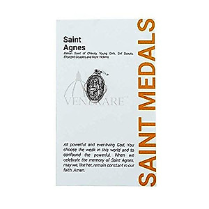 1" Saint Agnes Medal with Prayer Card | Durable and Detailed Charm | Pendant Medal Carded with Prayer | Christian Jewelry