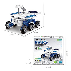 MDGZY DIY Toy Car Solar Mars Exploration Car Science Building Toys Kit, Solar Power Vehicle STEM Toys for 6 7 8 9 10 Year Old Boys Girls, Educational Gift for Kids & Teens