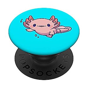 Kawaii Axolotl Gifts Kawaii Axolotl Art Graphic Cute Axolotl PopSockets Grip and Stand for Phones and Tablets